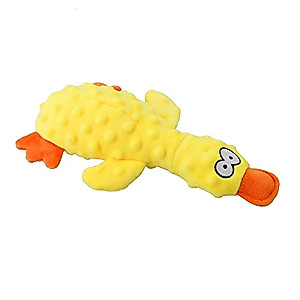 Qmisify Stuffed Duck Dog Toy - Puppy Squeaky Toys | Stimulate Appetite Duck Dog Toy, Squeaky Pet Toy, Plush Dog Chew Toy for Large Dogs