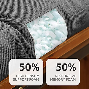 VCOMSOFT Rocking Chair Cushion, Non-Slip,Memory Foam Filled,Cushions Set for Indoor,Dining-Room,Patio Furniture Suitable for Large Chair(Dark Grey)