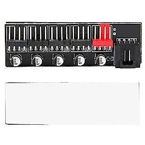 Wider Wiring Expand The 4‑pin Interface 4Pin Fan Hub, 1 to 5 Hub for CPU Motherboard Fan + Capacitor