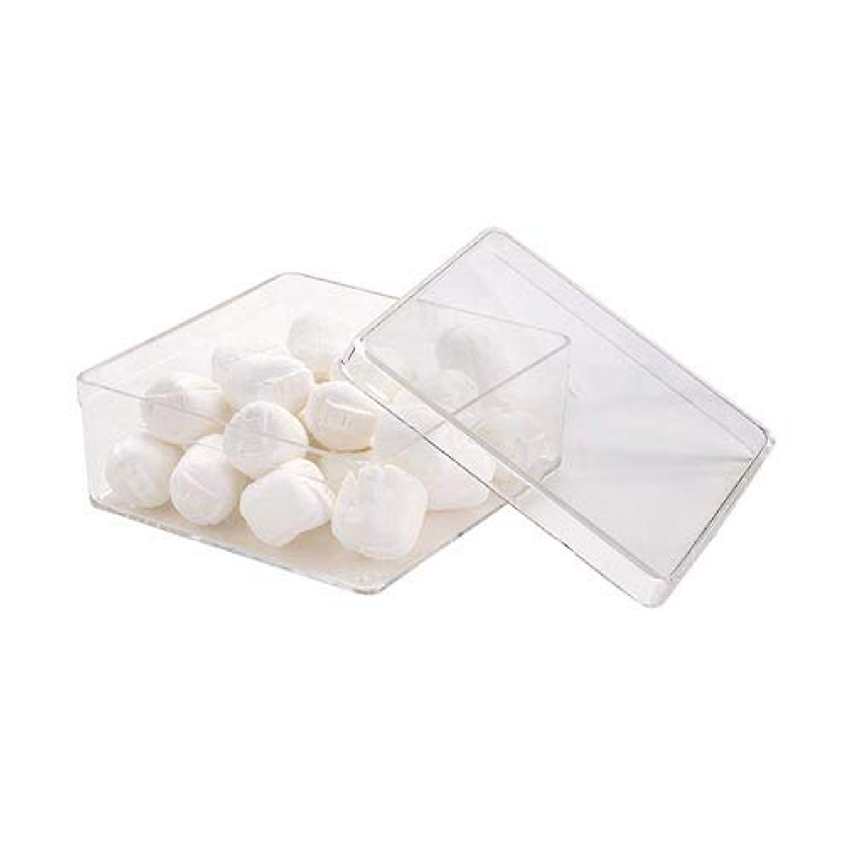 Pioneer Plastics 006C Clear Extra Small Square Plastic Container, 2.875" W x 2.875" D x 1.0625" H