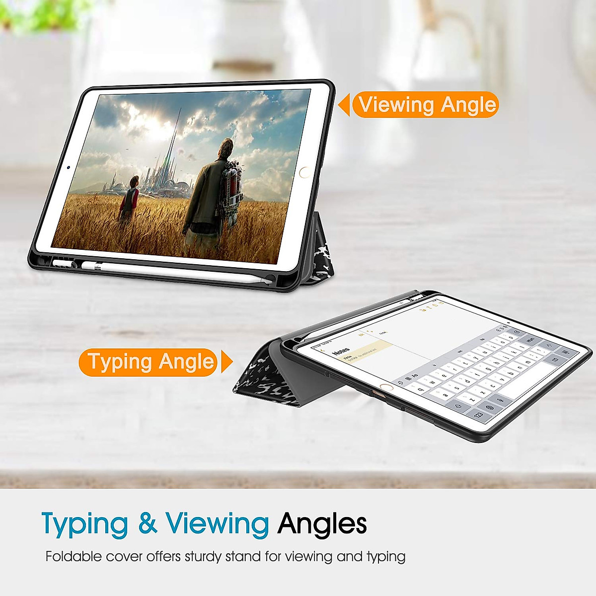 Fintie SlimShell Case for iPad Air 3rd Gen 10.5" 2019 / iPad Pro 10.5 Inch 2017 with Built-in Pencil Holder - Lightweight Smart Stand Soft TPU Back Cover, Auto Wake/Sleep (Composition Book)