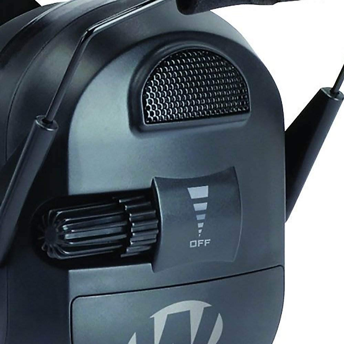 WALKER'S Ultimate Power Muff - Noise Reducing 26dB NRR Hunting Gun Range Shooting Ear Protection Black Electronic Earmuffs with AFT, 2 AAA Batteries Included