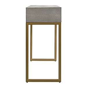 TOV Furniture Pesce Shagreen Modern 3 Drawer Living Room Console Table, 59" Grey