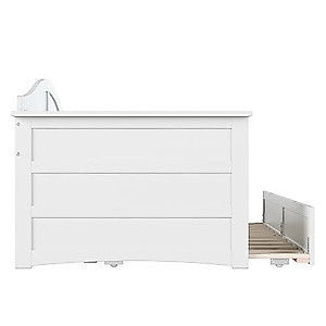 AFI, Acadia Twin Size Wood Daybed Frame with Twin Trundle, White