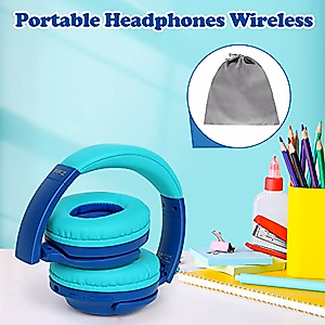 FFZ Kids Headphones Wireless, Bluetooth Headphones for Kids with Volume Limited, Adjustable Over Ear Headphones Built in Microphone Bluetooth 5.3 for Boys Girls, School, Travel, iPad, Tablet, PC
