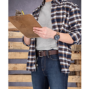 Timberland PRO Men's 38mm Boot Leather Belt, Dark Brown (Rubber Patch), 38