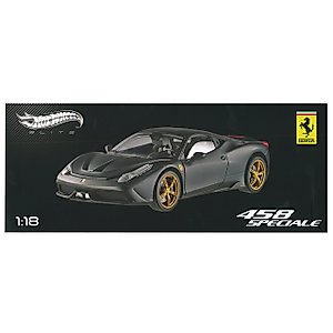 Hot wheels BLY33 Ferrari 458 Speciale Elite Edition Matt Black 1/18 Diecast Car Model by Hotwheels