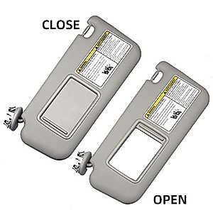 Dasbecan Front Left Driver Side Sun Visor with Vanity Light Compatible with Toyota RAV4 2006-2013 Replaces# 74320-42501-B2 74320-42500-B0 (Gray)