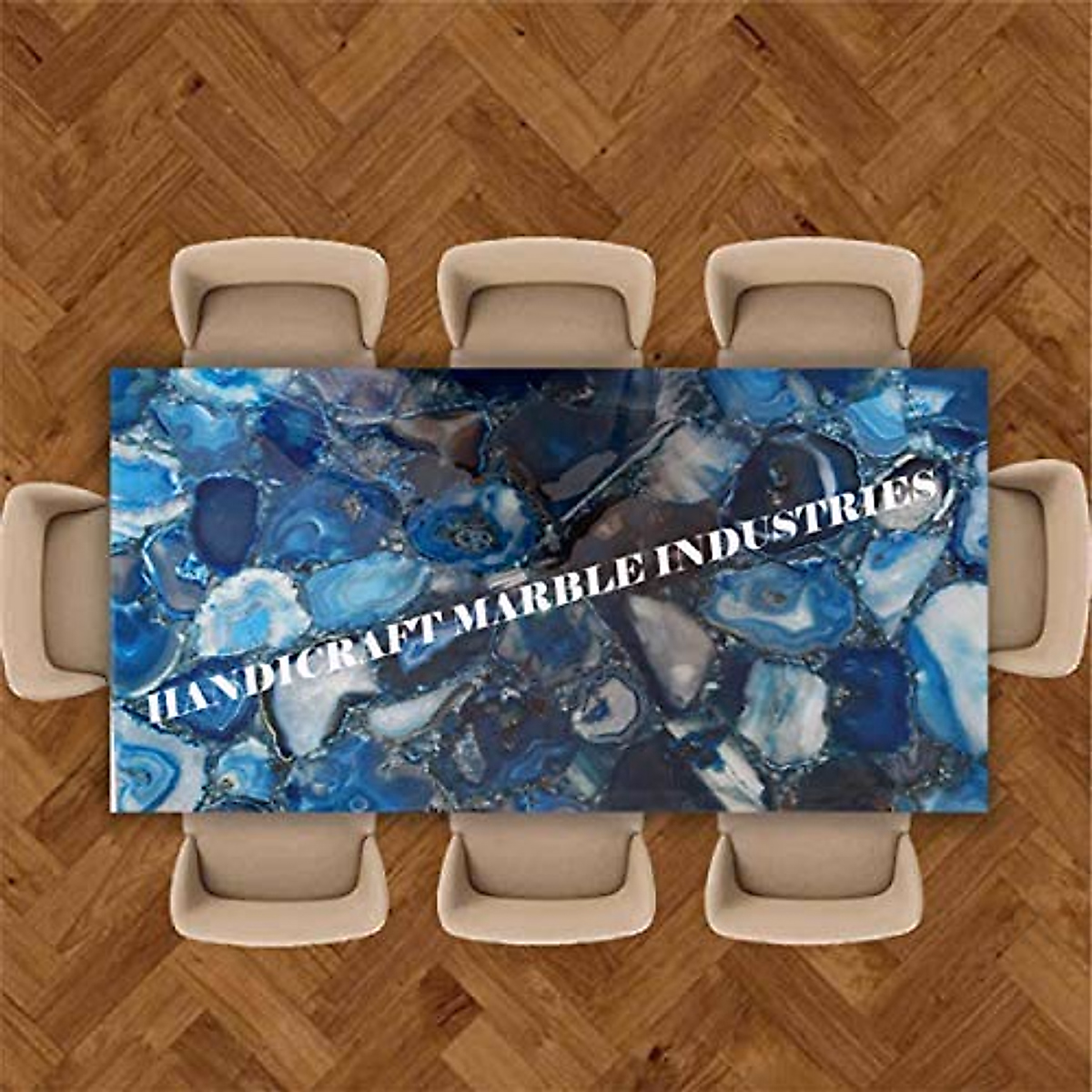 Blue Agate Stone Rectangular Slab for Kitchen & Bar, Blue Agate Stone Countertop 24" x 12" Inch, Blue Agate Stone Rectangular Dining & Meeting Room Table Top, Piece Of Conversation, Family Heir Loom
