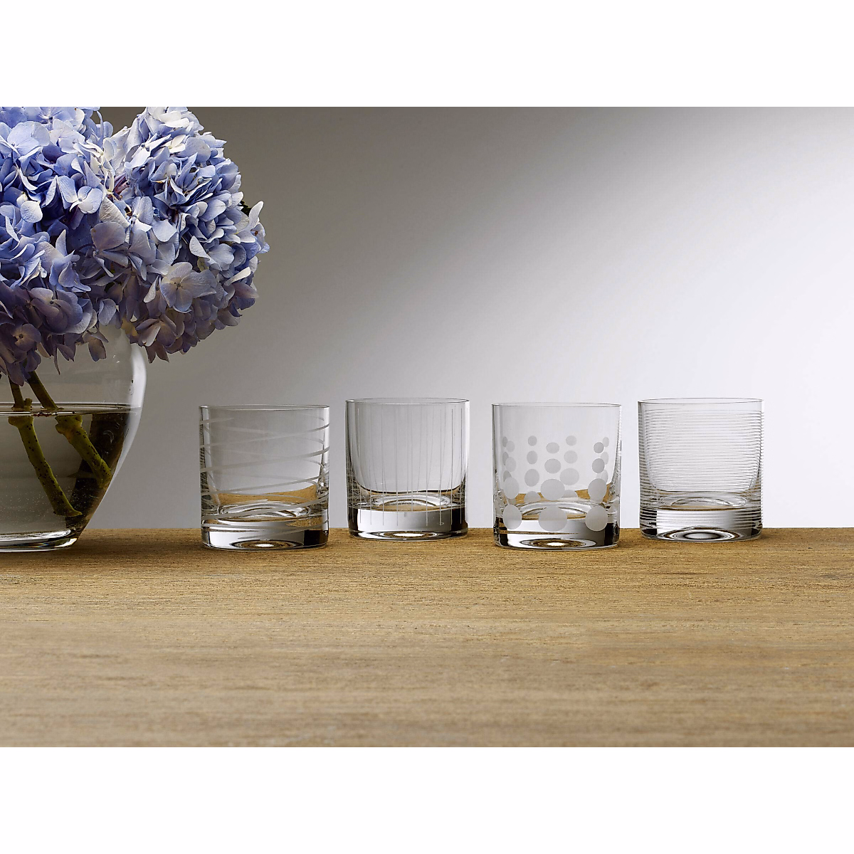 Mikasa, Double Old Fashioned Glass, Clear Clear, Set of 4