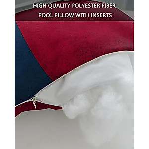 Recliner Head Pillow Ledge Loungers Chair Pillows with Insert Rustic America National Flag Lumbar Pillow with Adjustable Strap Outdoor Waterproof Patio Pillows for Beach Pool Chair, 2 PCS