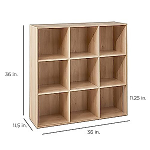 Best Choice Products 9-Cube Sturdy Storage Shelf Cubby Organizer Bookcase System for Nursery, Kids Room, Living Room, Kitchen, and Closet – Light Oak