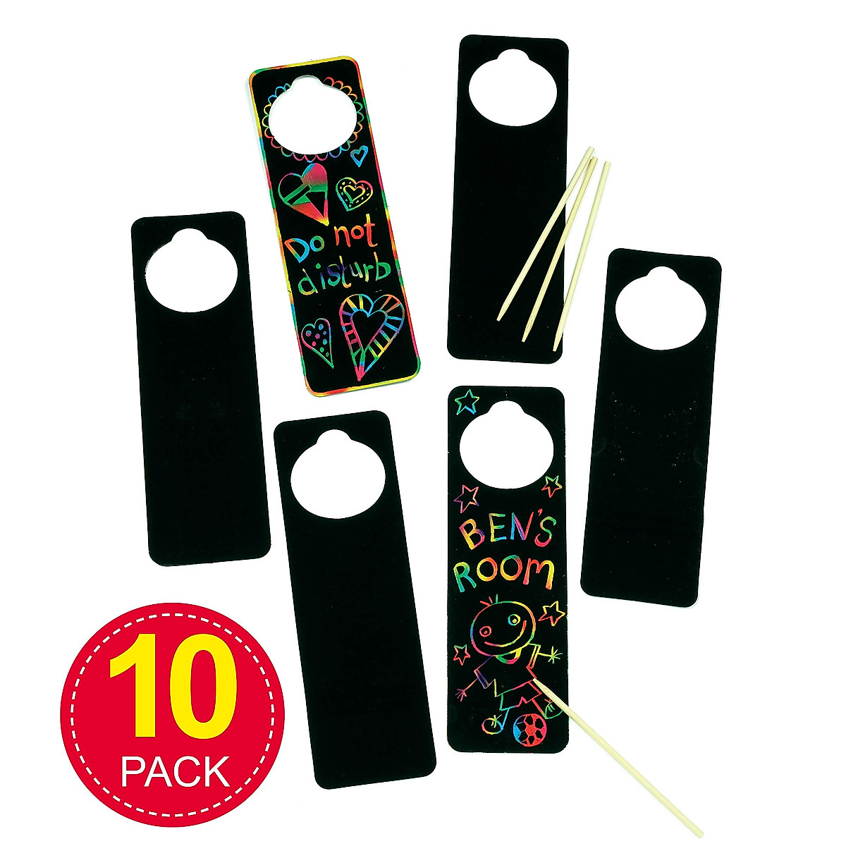 Baker Ross Scratch Art, 23cm, Assorted 10 Pack