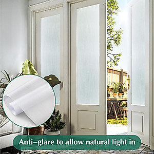 Coavas Window Privacy Film Static Cling, Non-Adhesive Removable Privacy Window Film, Frosted Glass UV Blocking Window Tint for Home, Office, Bathroom (Silver 17.5 x 78.7 in)