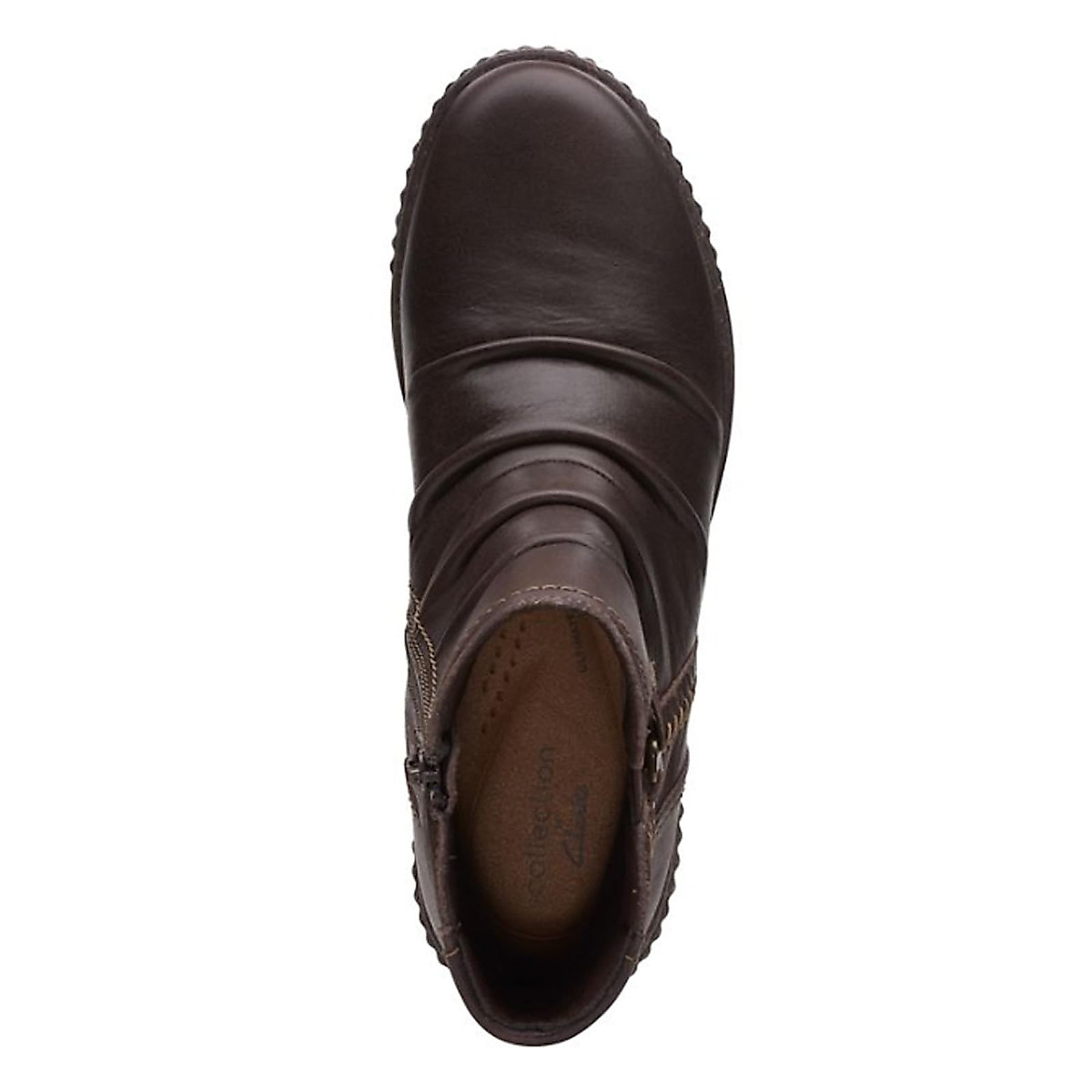 Clarks Women's Caroline Orchid Ankle Boot, Dark Brown, 9