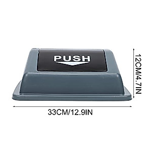 Zerodeko Trash Bin Heavy Duty Swing Set Trash Can Lid Garbage Can Lid Waste Container Lid Recycling Swing Lid Replacement for Home Outdoor Trash Can 20L Grey Garbage Pail Sink Accessories