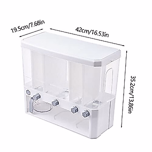 Gdrasuya10 10L Kitchen Dry Kitchen Food Storage, Dispenser Wall Mounted Cereal Rice Storage Container Tank 5-Grid