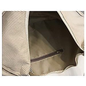 Corduroy Crossbody Bag Retro Casual Shoulder Boho Tote Bag Large Shopping School Bag Unisex Grunge Sling Bag Hippie Purse (Coffee)