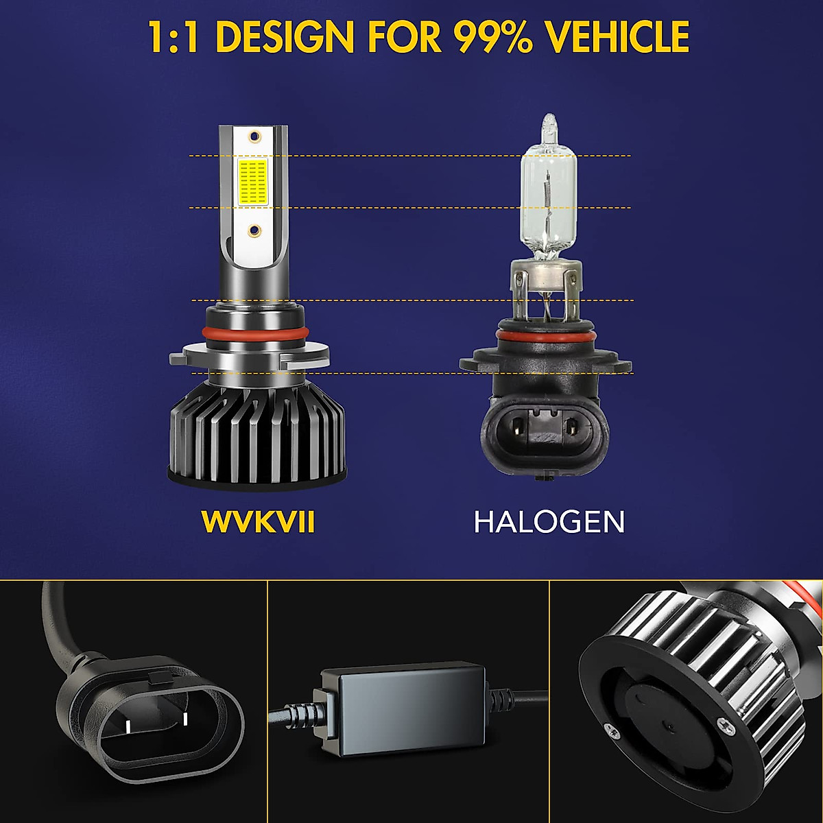 WVKVII Fit For Dodge Journey 2009-2019 LED Bulbs Combo 9005/HB3 High + 9006/HB4 Low Beam Lights Bulbs, 6000K Cool White Super Bright,IP68, 4