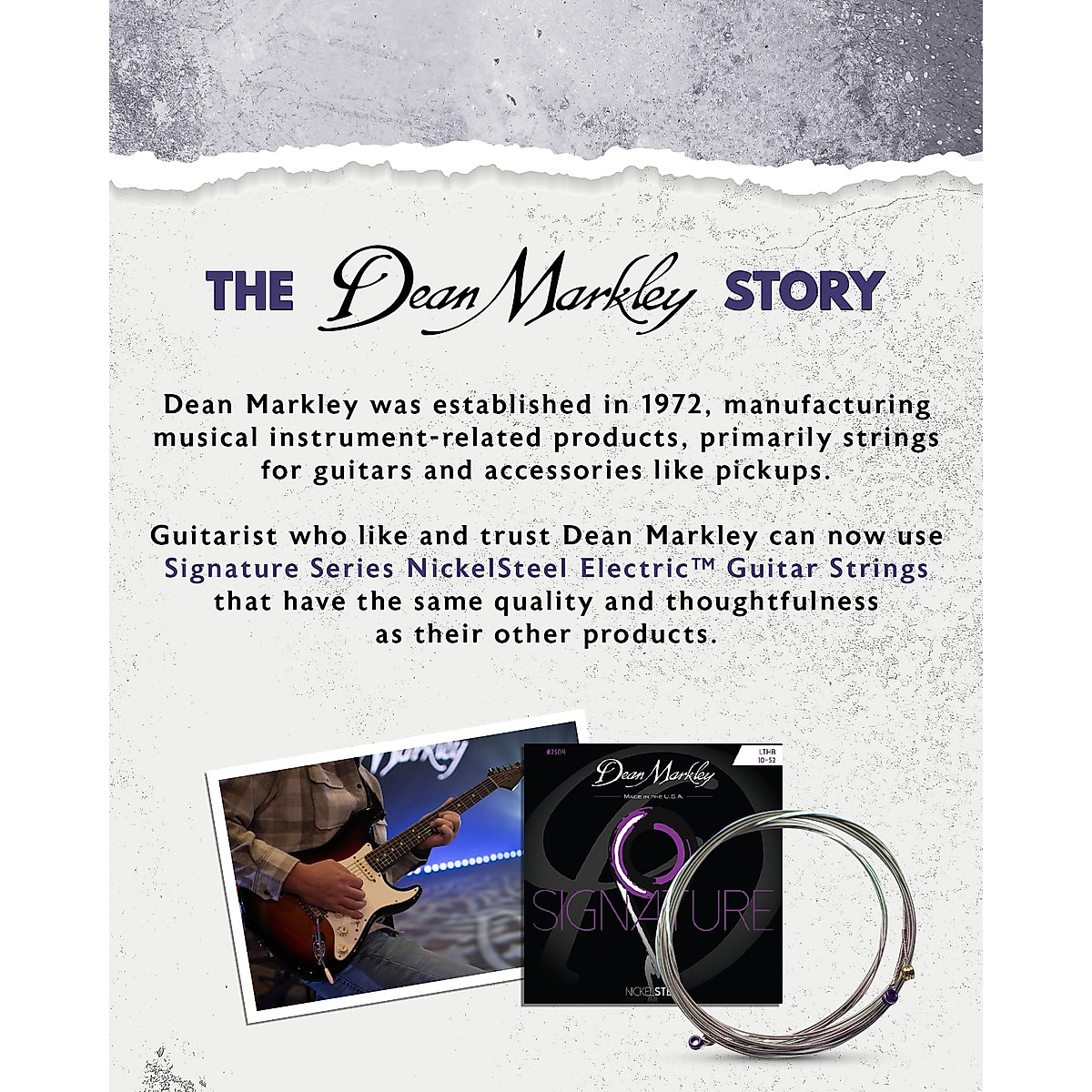 Dean Markley Electric Guitar Strings Nickel Steel Signature 6 String Set. Nickel Wound Guitar Strings Light Top/Heavy Bottom, Soft Electric Guitar Strings for a Superior Tone and Sustainability, 10-52, 2504 Light Top/Heavy Bottom Gauge