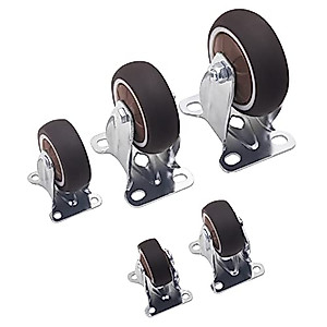 Rubber Swivel Caster Wheel,Castor Wheels Heavy Duty Swivel Trolley Furniture Caster with Brakes, Shopping Cart Wheel Trolley Swivel Caster Wheels Soft Rubber, 4 Pieces 38mm Castor Wheel (Size : 38mm