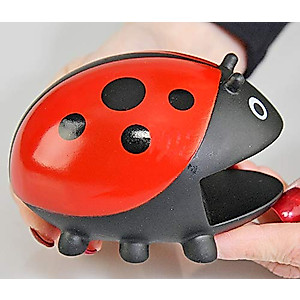 HOME-X Ladybug Sponge Holder with 3 Sponges, Kitchen Sink Accessories 4" L x 3" W x 2" H