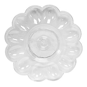 Deviled Egg Crystal Clear 9.5" Diameter Presence Serving Trays! Perfect for Any Party or Social Gathering! (3)