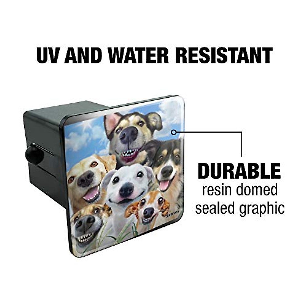 Dogs Smile Selfie Retriever German Shepherd Tow Trailer Hitch Cover Plug Insert