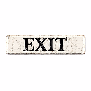 Exit Vintage Metal Sign Wall Art Exit Decor Vintage Metal Sign Poster Quality Metal Sign Road Street Signs Hanging Novelty Sign Farmhouse Decor for Yard Garage Bar Coffee Garden 12x3in