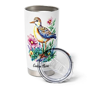 Sandpiper Gifts, Personalized Tumbler with Sandpiper Animal’s Name – Custom Cup for Animal Lovers, Gift for Women, Men, Boys, Girls, Gift for Birthdays & Christmas, 20oz Steel Coffee Cup 038CuQ
