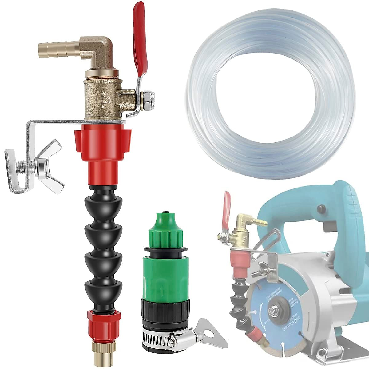 Dust Remover Water Sprayer for Cutting Machine, Cutting Machine Misting System Water Sprayer, Water Sprayer for Marble Brick Tile Cutting Machine Grinder (5M Water Pipe)