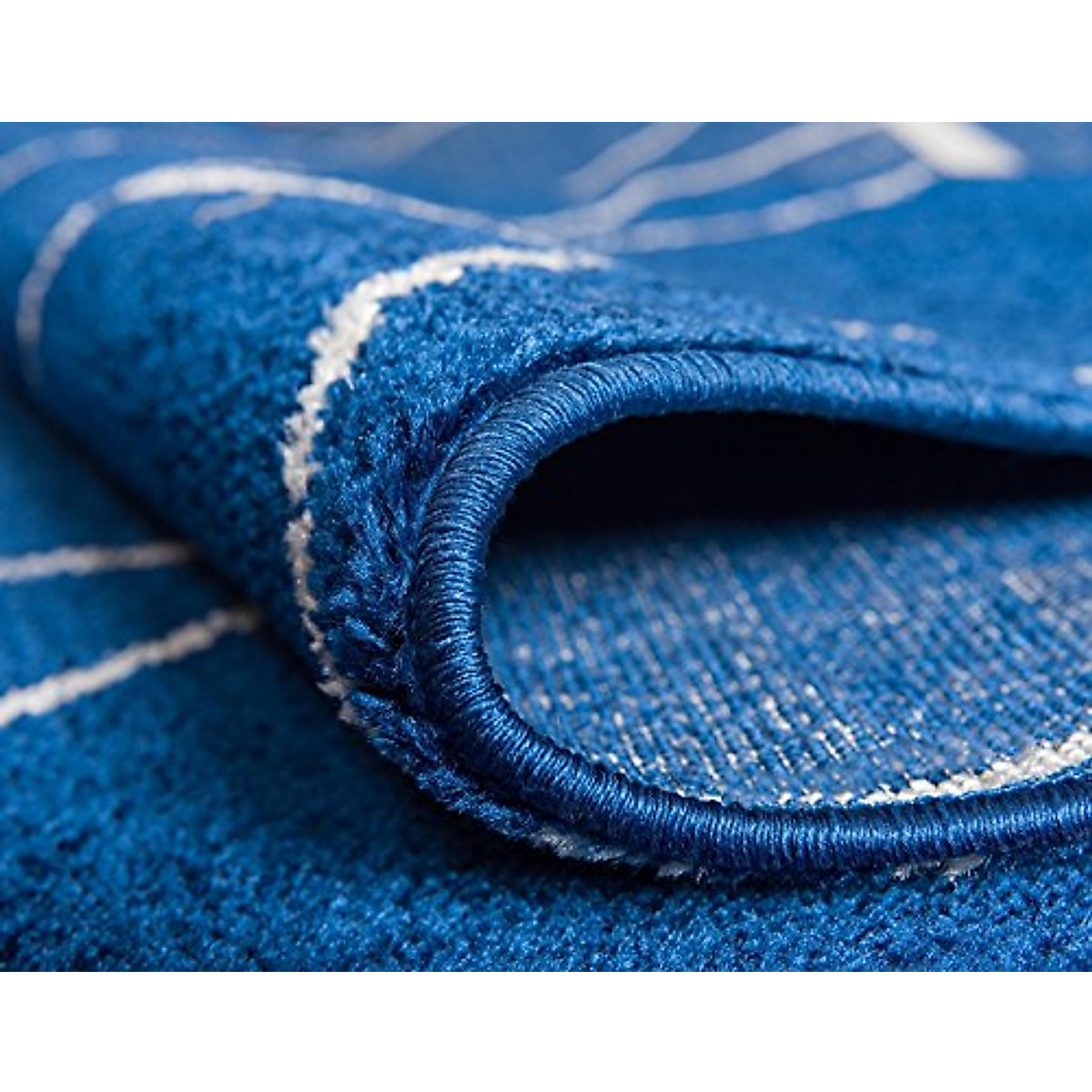 Unique Loom Trellis Frieze Collection Area Rug - Geometric (4' 1" x 6' 1", Navy Blue/ Ivory)