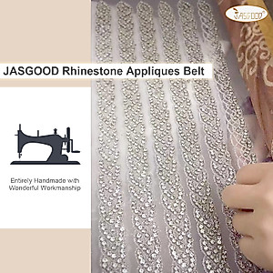 JASGOOD Bridal Rhinestone Wedding Belt Silver Rhinestone Sash Belt for Women Formal Evening Dress(Black Sash,Free Size)