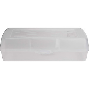 Sparco Clear Plastic Pencil Box Storage Case