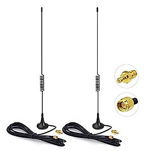 Bingfu Dual Band 978MHz 1090MHz 5dBi Magnetic Base SMA Male MCX Antenna (2-Pack) for Aviation Dual Band 978MHz 1090MHz ADS-B Receiver RTL SDR Software Defined Radio USB Stick Dongle Tuner Receiver