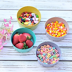 Youngever 5 Pack 14 Ounce Bamboo Plastic Bowls, Kids Bamboo Bowls, Set of 5 in 5 Assorted Colors