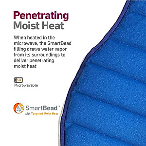 NatraCure Warming Neck Wrap (w/SmartBead) – Microwaveable Moist Hot Pack and Heated Pain Relief Pad for Neck, Shoulders, and Back