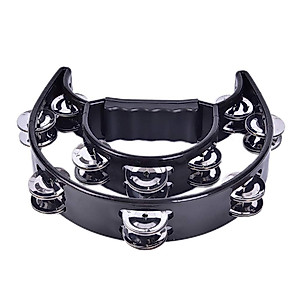 kekafu Double Row Tambourine for Adult,Musical Tambourine Metal Jingles Hand Held Percussion Tambourine Drum for Adults, Church, KTV, Party