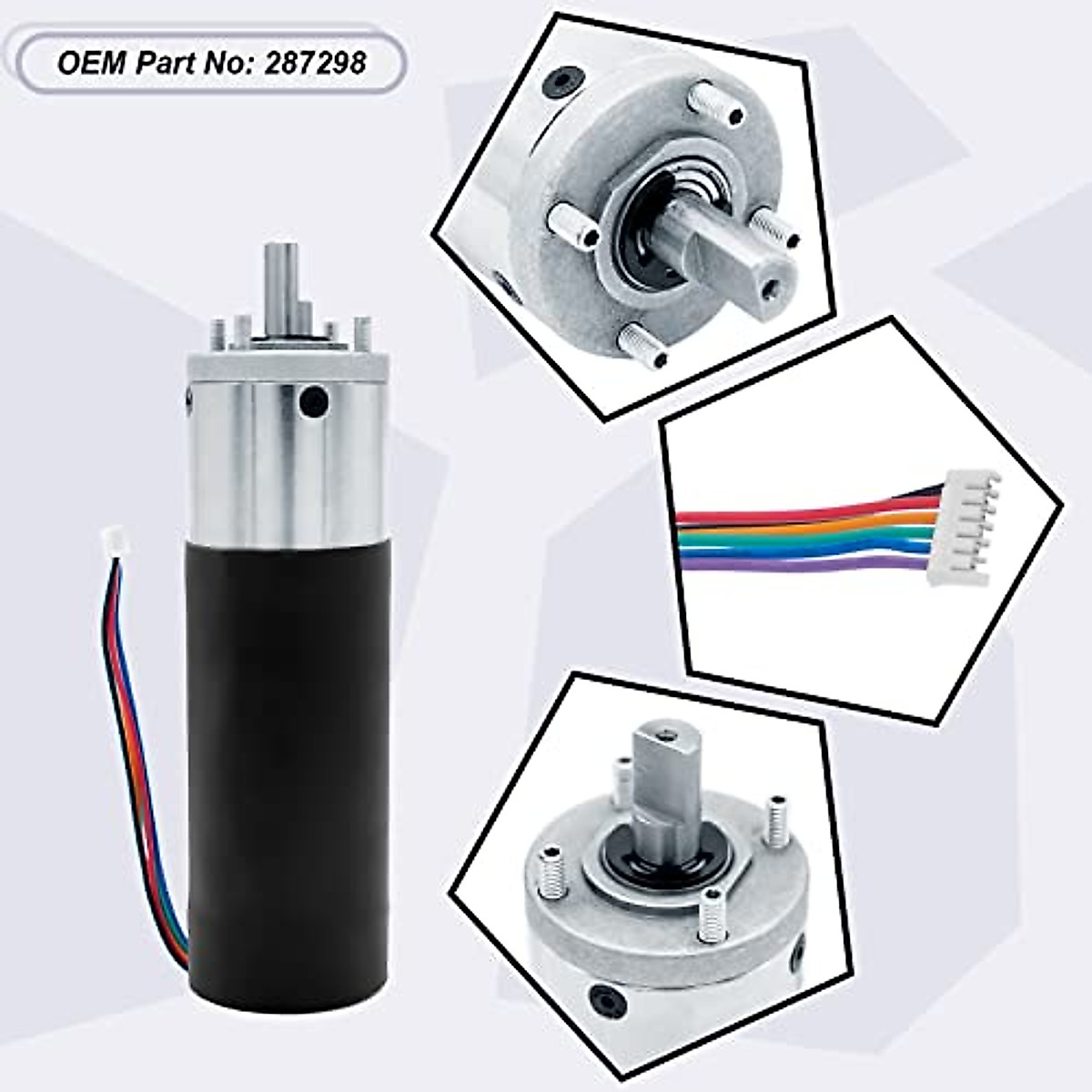 287298, RV in-Wall Slide-Out Motor Compatible with Lippert LCI Schwintek in-Wall Slide System, Motorhome Slide Motor Assembly for Travel Trailer and Camper | 500:1 High Torque Gear Ratio, 12V DC