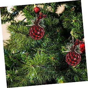 COHEALI 3pcs Christmas Foam Balls Decor for Office White Outfits Office Decore Christmas Plaid Ball Ornaments Hanging Christmas Decoration Christmas Balls Ornaments Hanging Foams Balls