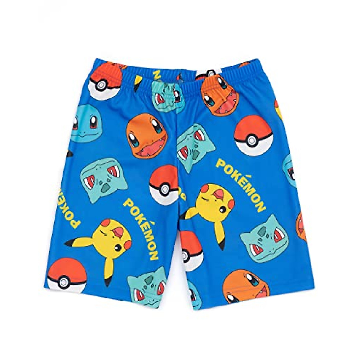 Pokemon Boys 2 Pack Pyjamas Kids Pikachu Bulbasaur Charmander Squirtle T-Shirts Shorts Set Sleepwear Multicolor