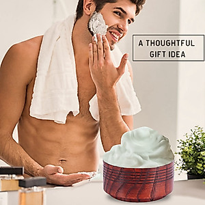 FILFEEL Shaving Bowl, Wooden Shaving Soap Bowl Cup Mug Tool For Man Shaver Cleansing Foam Round