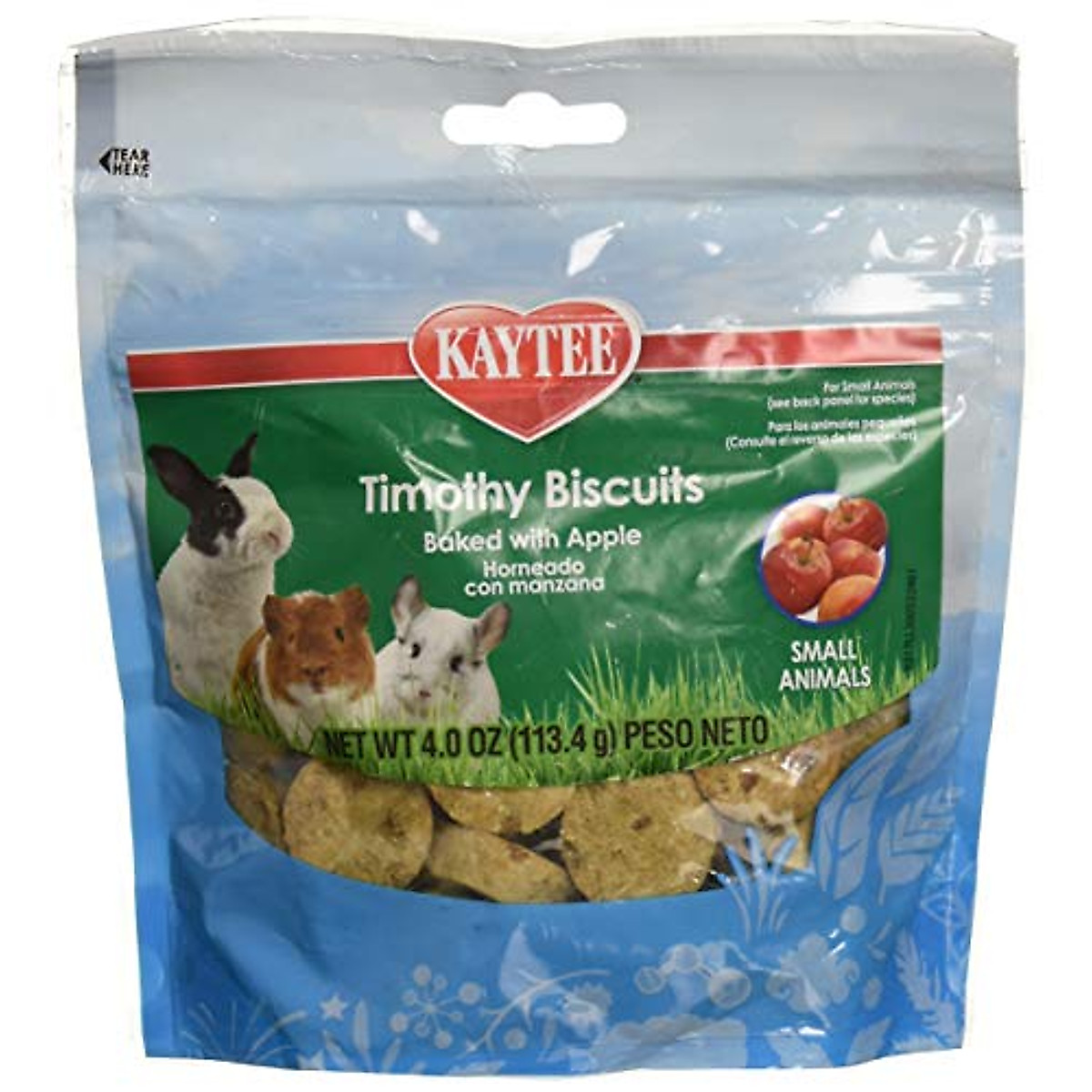 Kaytee (6 Pack) Timothy Hay Baked Apple Small Animal Treats, 4-Ounce