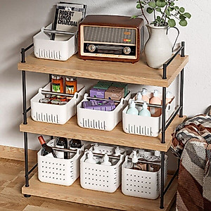 2pcs Plastic Storage Basket, Shower Caddy Organizer with Handles Storage Tote Bin Box for Bathroom, Dorm, Kitchen, Bedroom (2pcs)