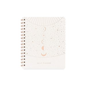 Fringe Studio Non-Dated Daily Planner, Faux Leather Cover, Moon Phase Dust", 160 Pages, 6" x 7.25" (877006)
