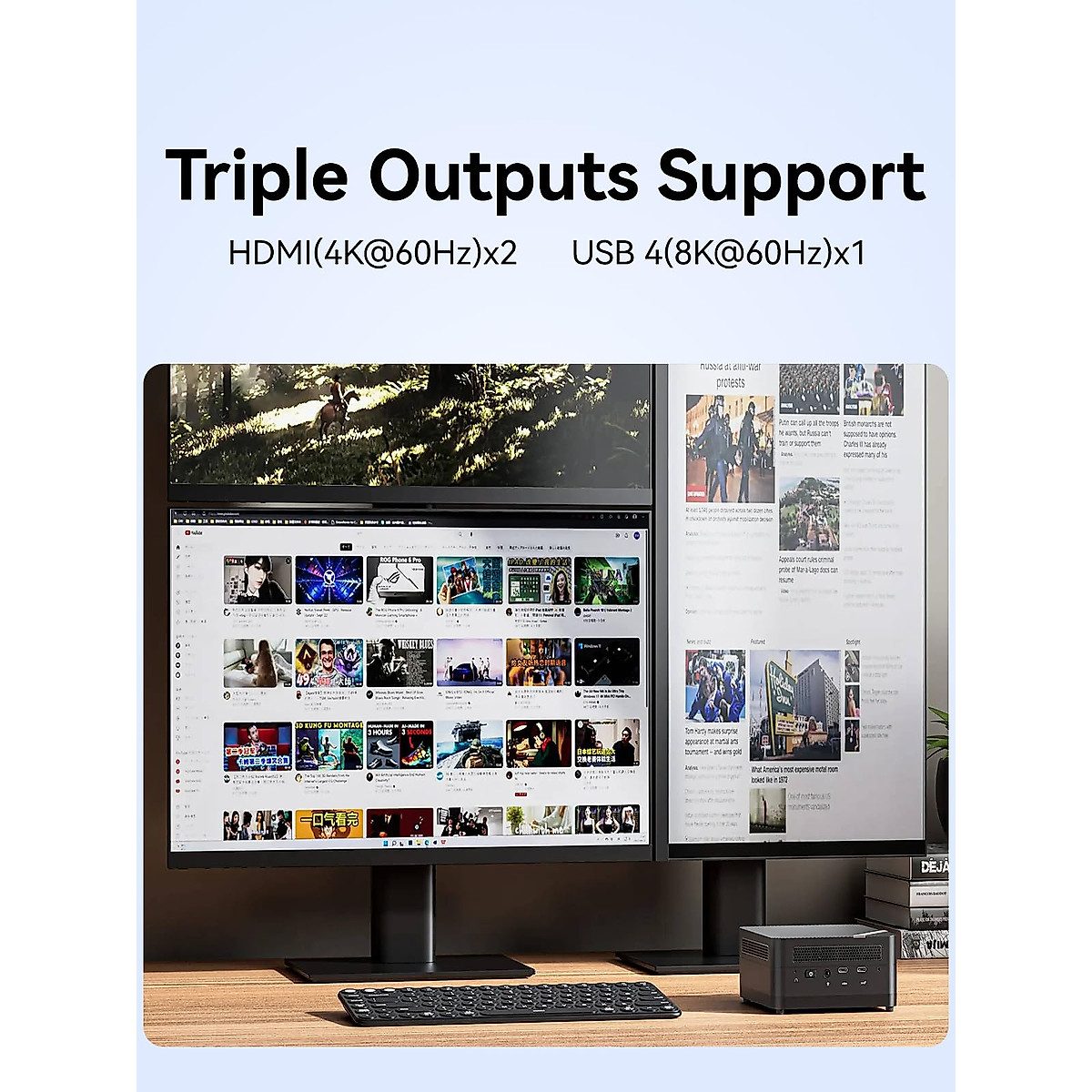 MINISFORUM Venus Series UM690S Mini PC AMD Ryzen 9 6900HX Desktop Computer, DDR5-4800 32GB 1TB PCIe4.0 SSD, 2.5Gbps LAN, 2X 4K HDMI, 1X 8K USB4 Output, Radeon 680M Graphics Micro PC