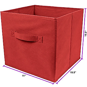 Greenco Foldable Storage Cubes Non-woven Fabric -6 Pack-(Red)