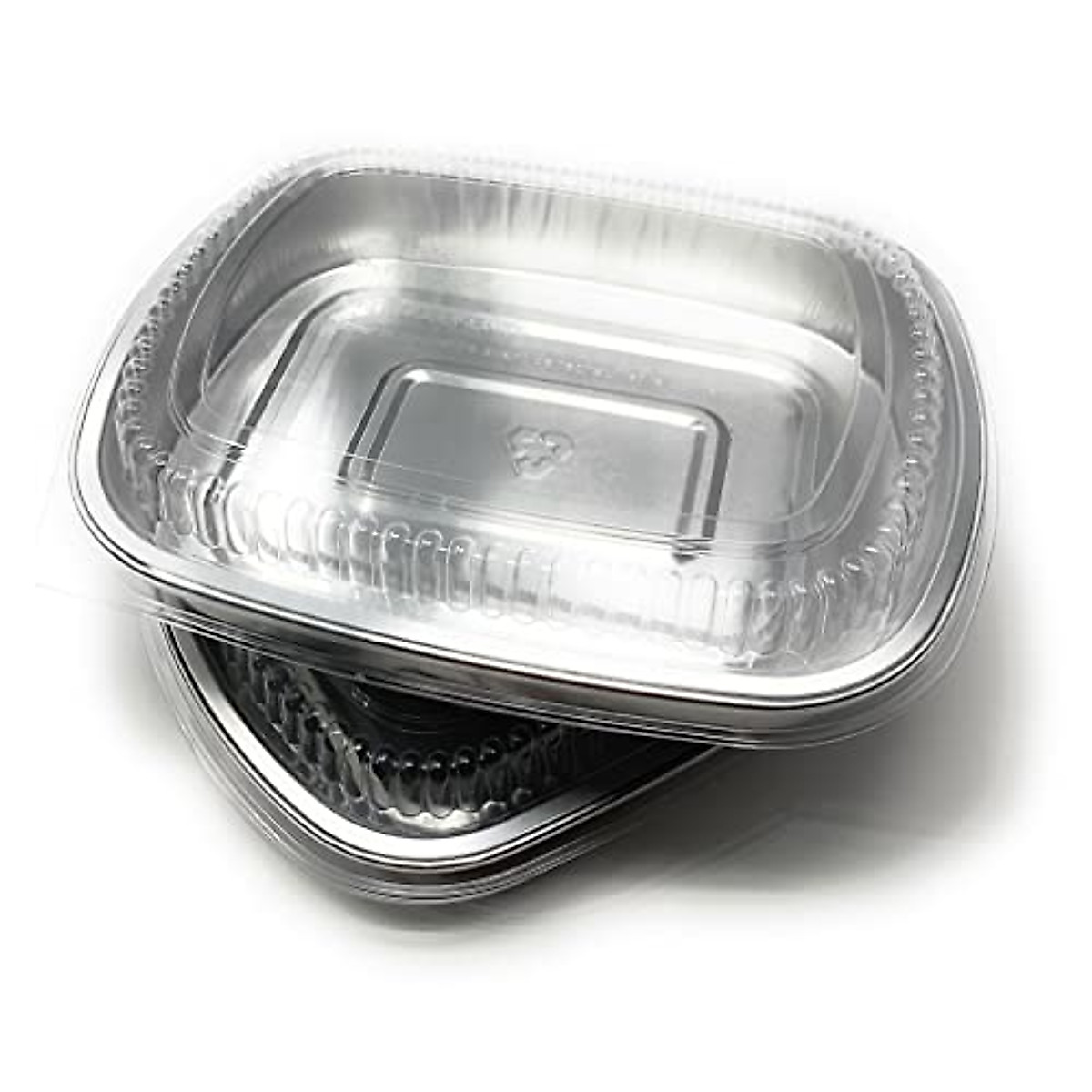ShopexZone ReHeatables Aluminum Food and Storage Containers Reusable and Disposable Tray with Lids Freezer Oven Safe Meal Prep Baking Roasting Storing Reheating Perfect for Holidays | Large, 2 Pack