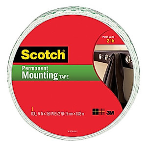 Scotch Indoor Mounting Tape, 3/4-in x 350-in, White, Holds up to 2 lbs, 1-Roll (110-Long)