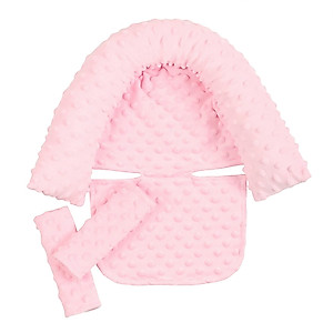 Baby Stroller Head Neck Support Pillow Infant Car Seat Neck Headrest with Seat Belt Strap Covers Newborn Lounger Pillow Babies Bed Mattress Rocker Head Protection for 0-12 Months